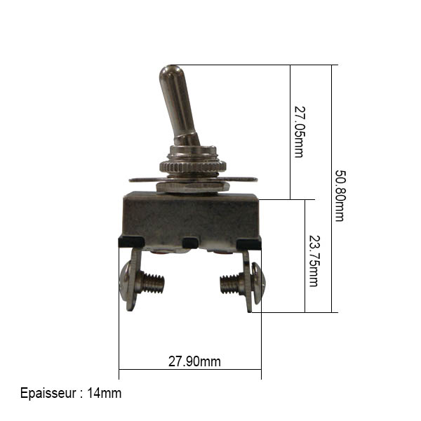 Interrupteur type aviation 2 positions ON-OFF 12V 20A SWITCH